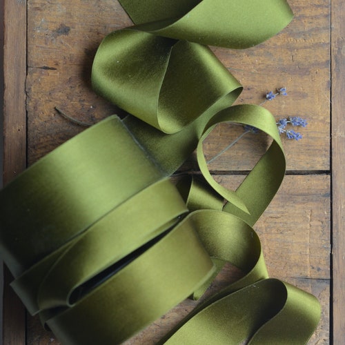 Dusty Sage Green Silk Satin Ribbon - Etsy