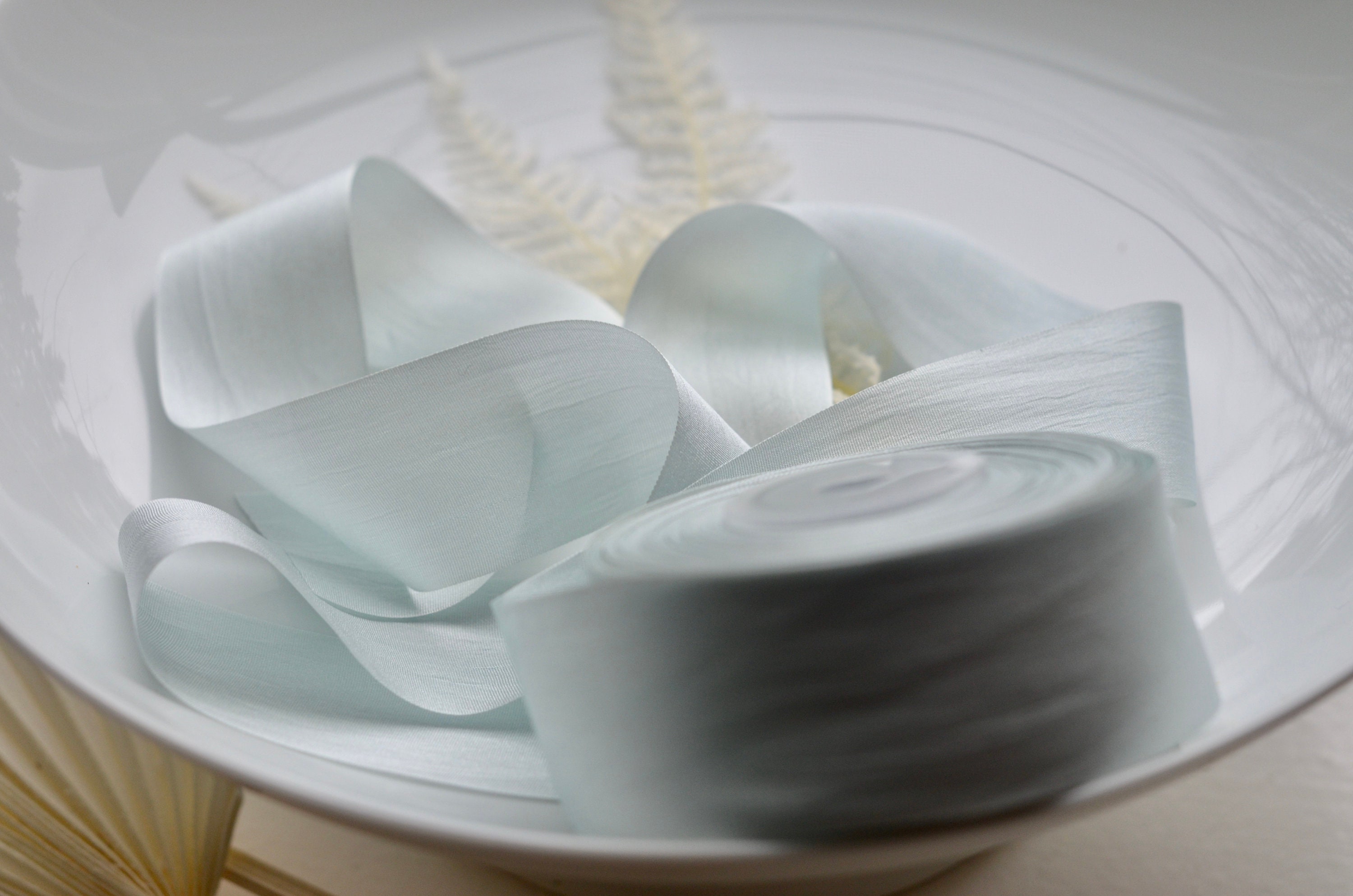 Light soft pastel blue silk ribbon | Etsy