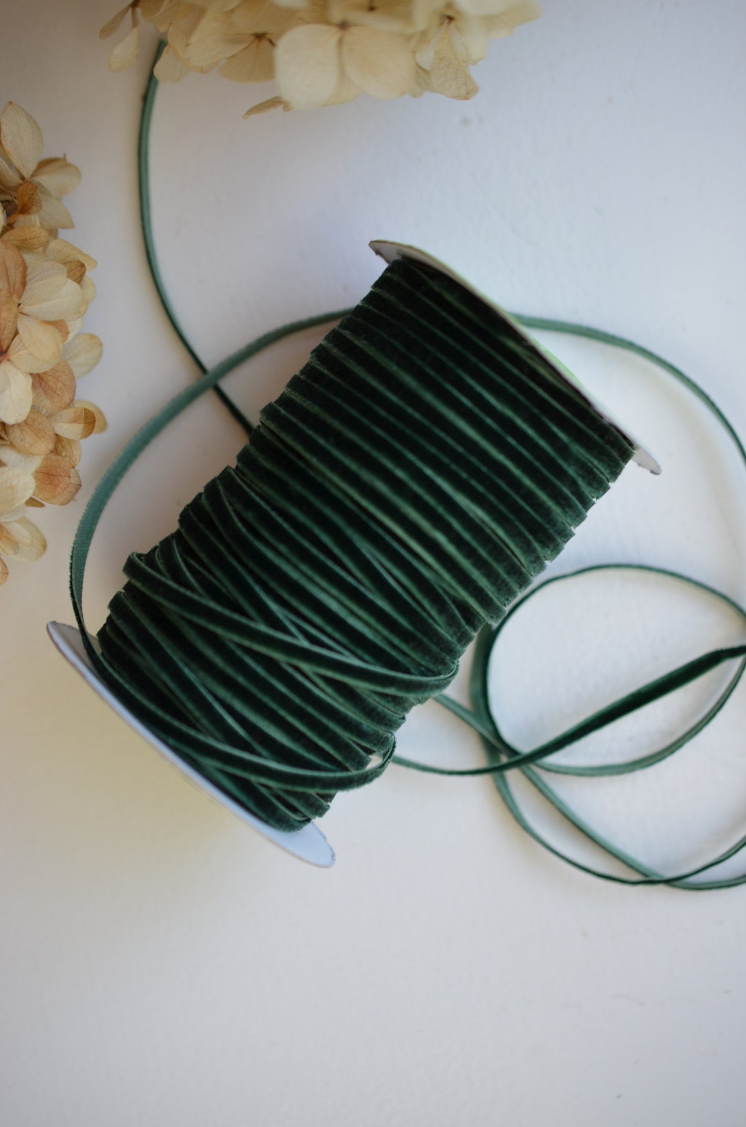 50 Yard Roll of 1/8" Forest Green Velvet String - Etsy