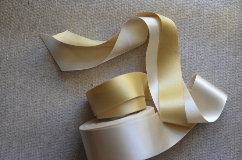 Spun Gold Silk Satin Ribbon | Etsy
