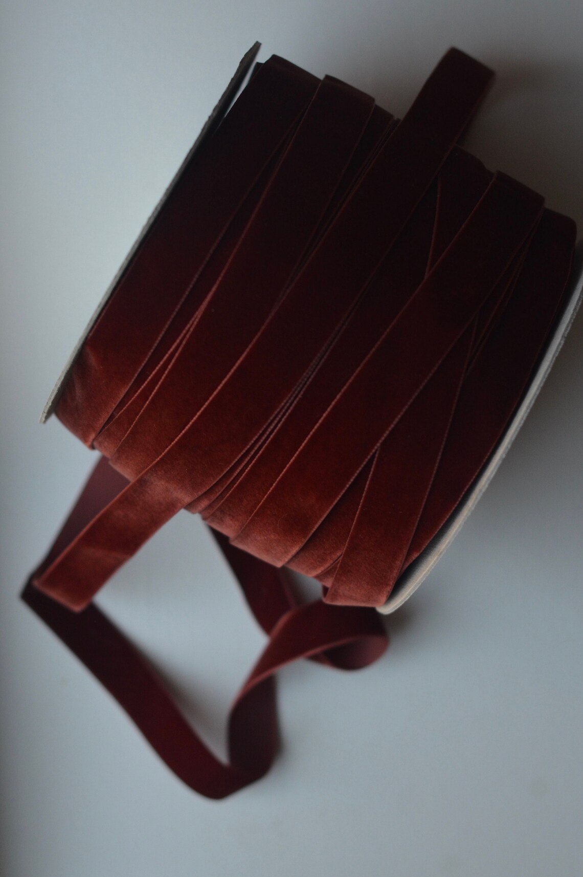 Burnt ruby red 7/8 wide swiss velvet | Etsy