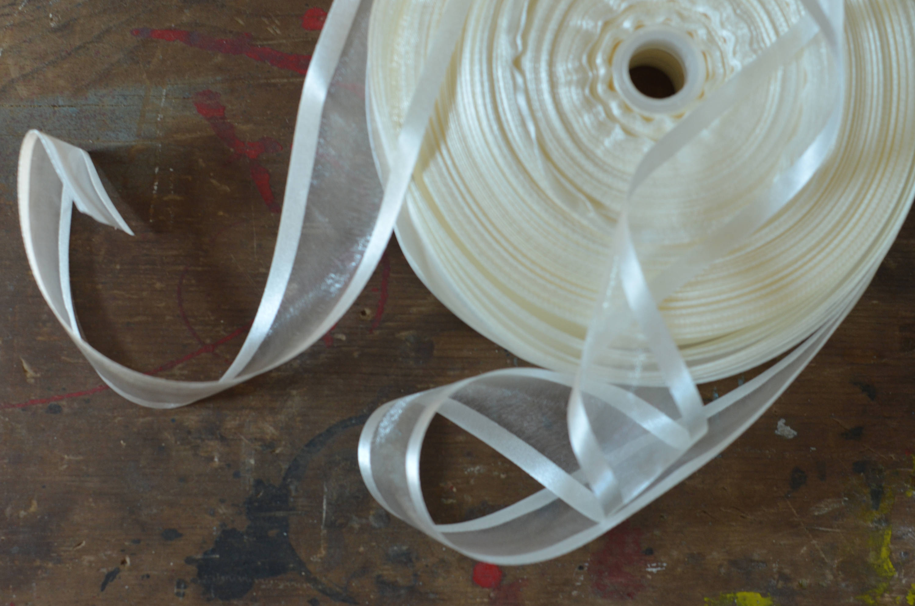 100 Yard Roll of Ivory Sheer Ribbon With Satin Edges - Etsy