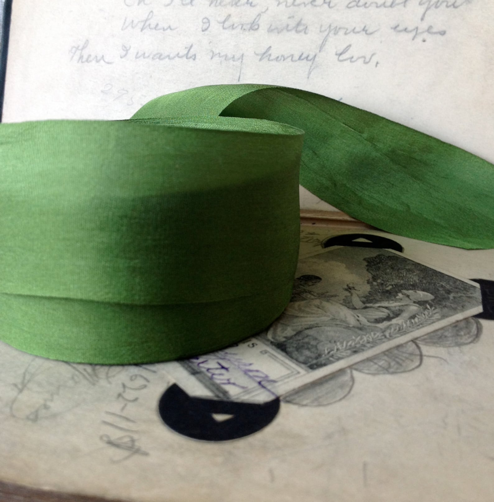 Green silk 1.25 ribbon | Etsy