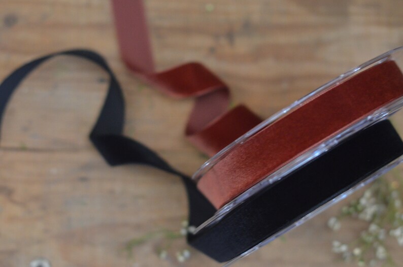 Burnt Ruby Red 7/8" Wide Swiss Velvet - Etsy