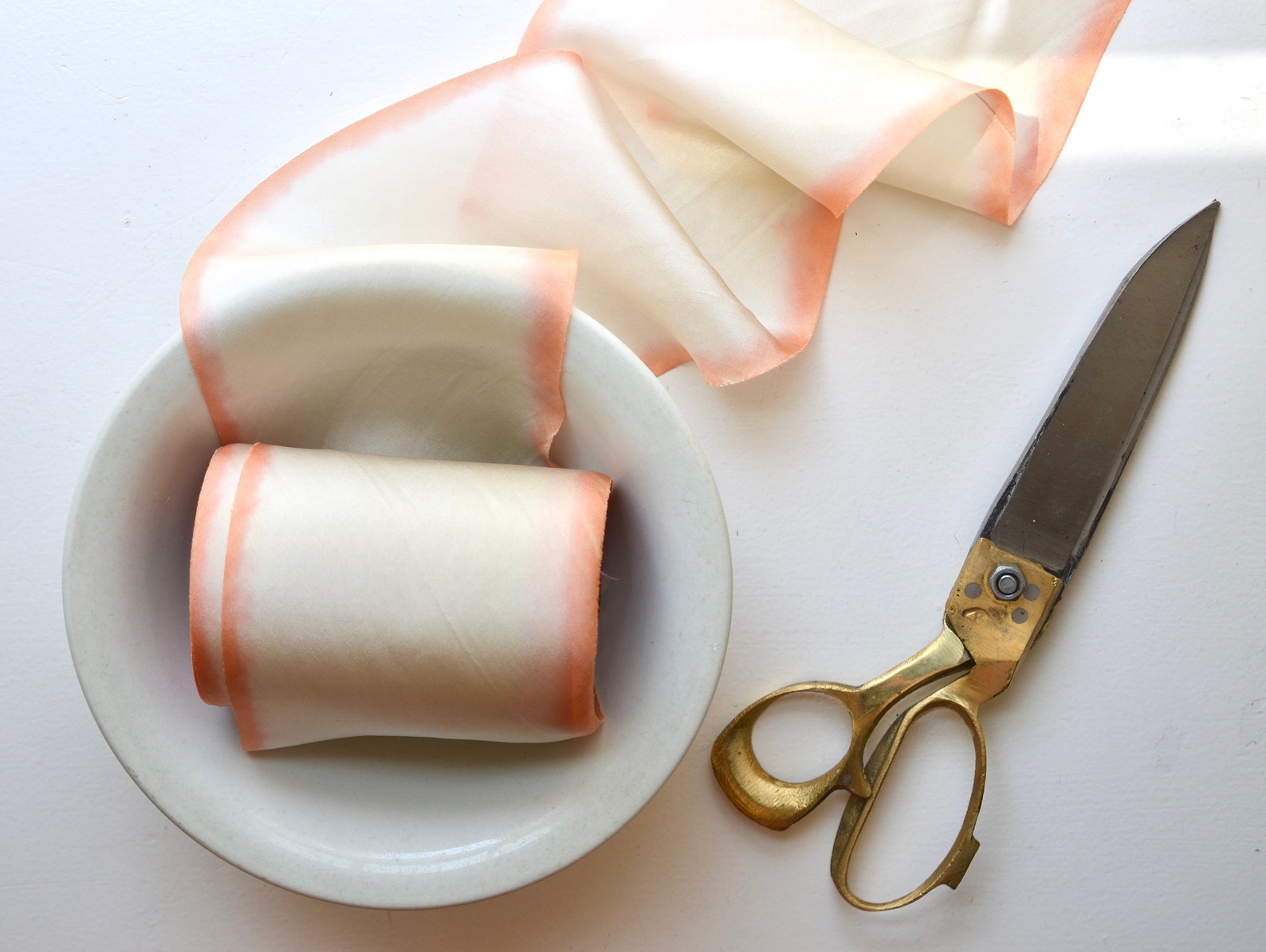 Peaches and Cream 4" Hand Dyed Silk Ribbon - Etsy