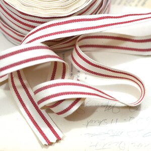 30 Yards of Red and Cream Ticking Stripe Cotton Ribbon - Etsy