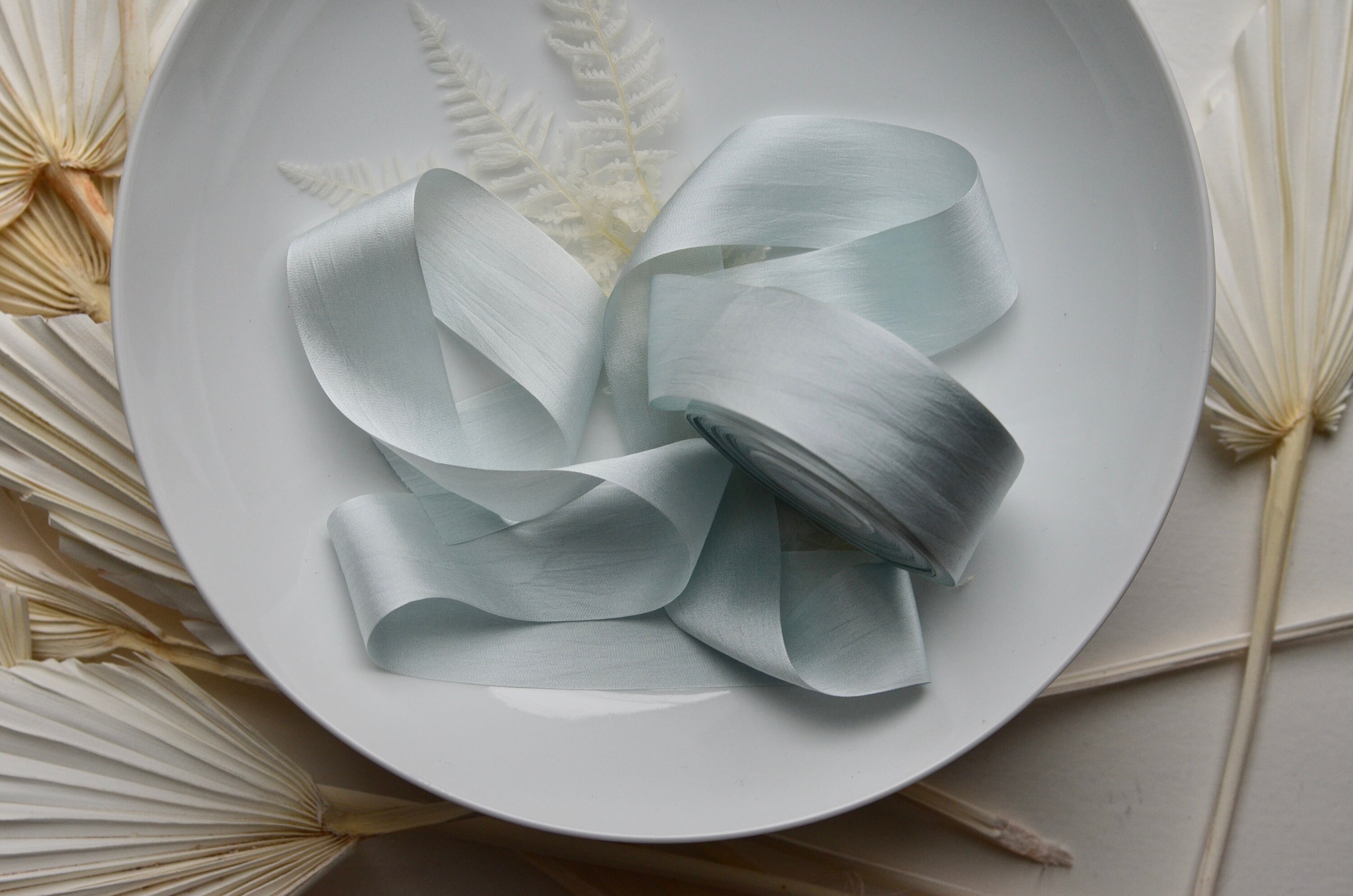 Light soft pastel blue silk ribbon | Etsy