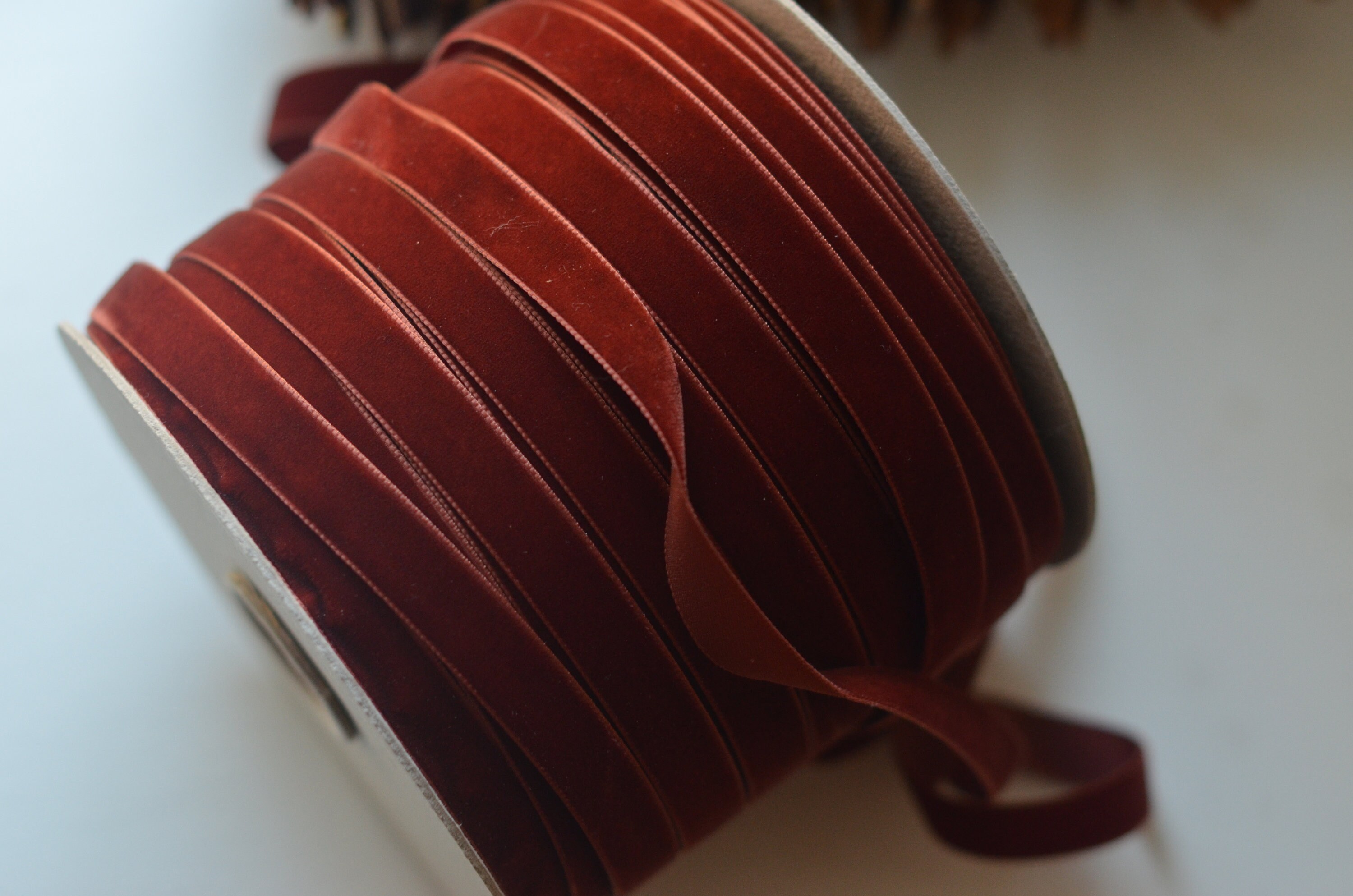 Burnt ruby swiss velvet 5/8 ribbon | Etsy