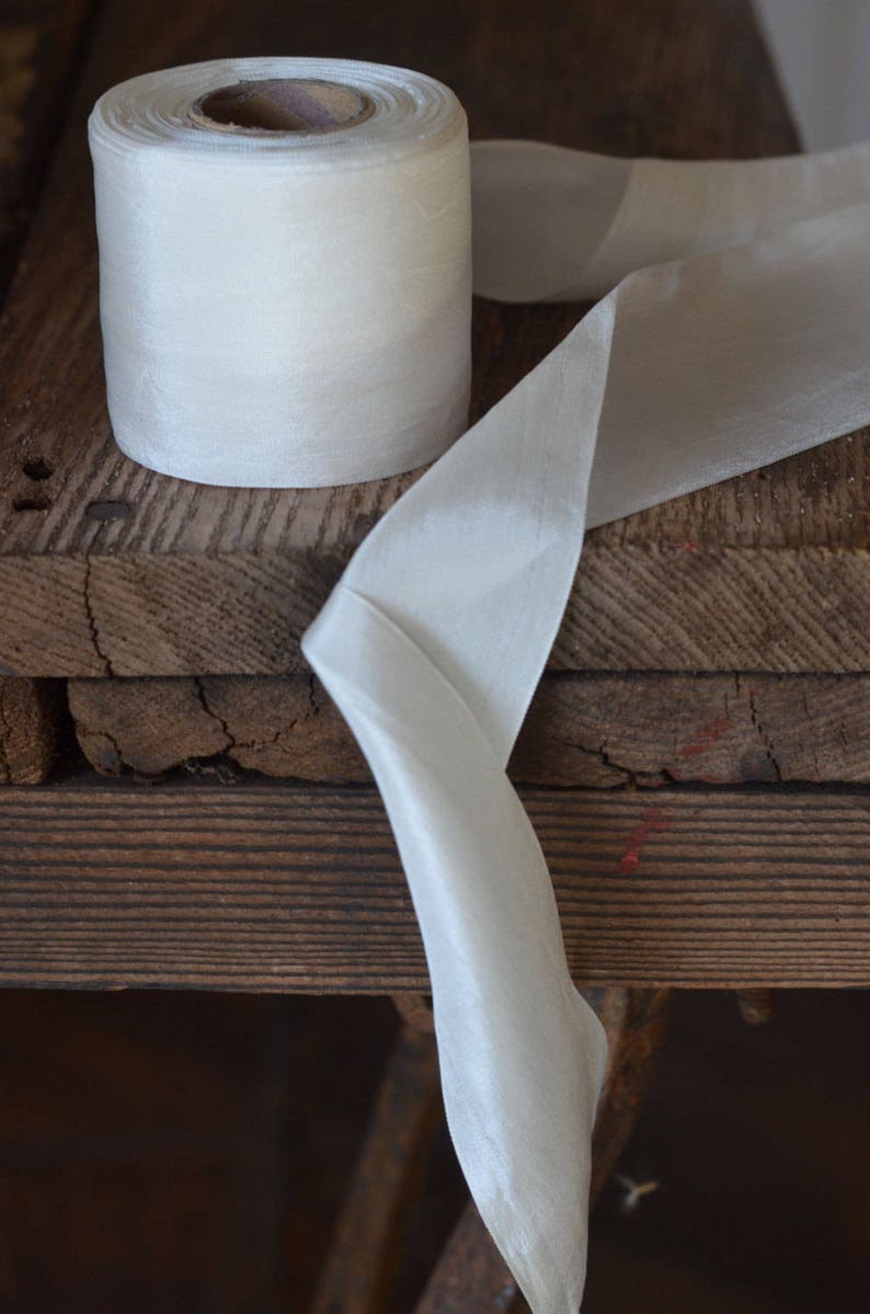 White 2 Wide Silk Ribbon | Etsy