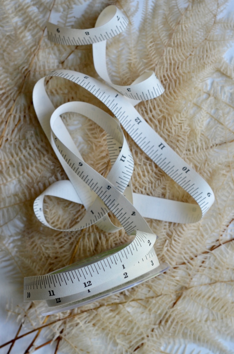 Measuring Tape Printed Cotton Ribbon | Etsy