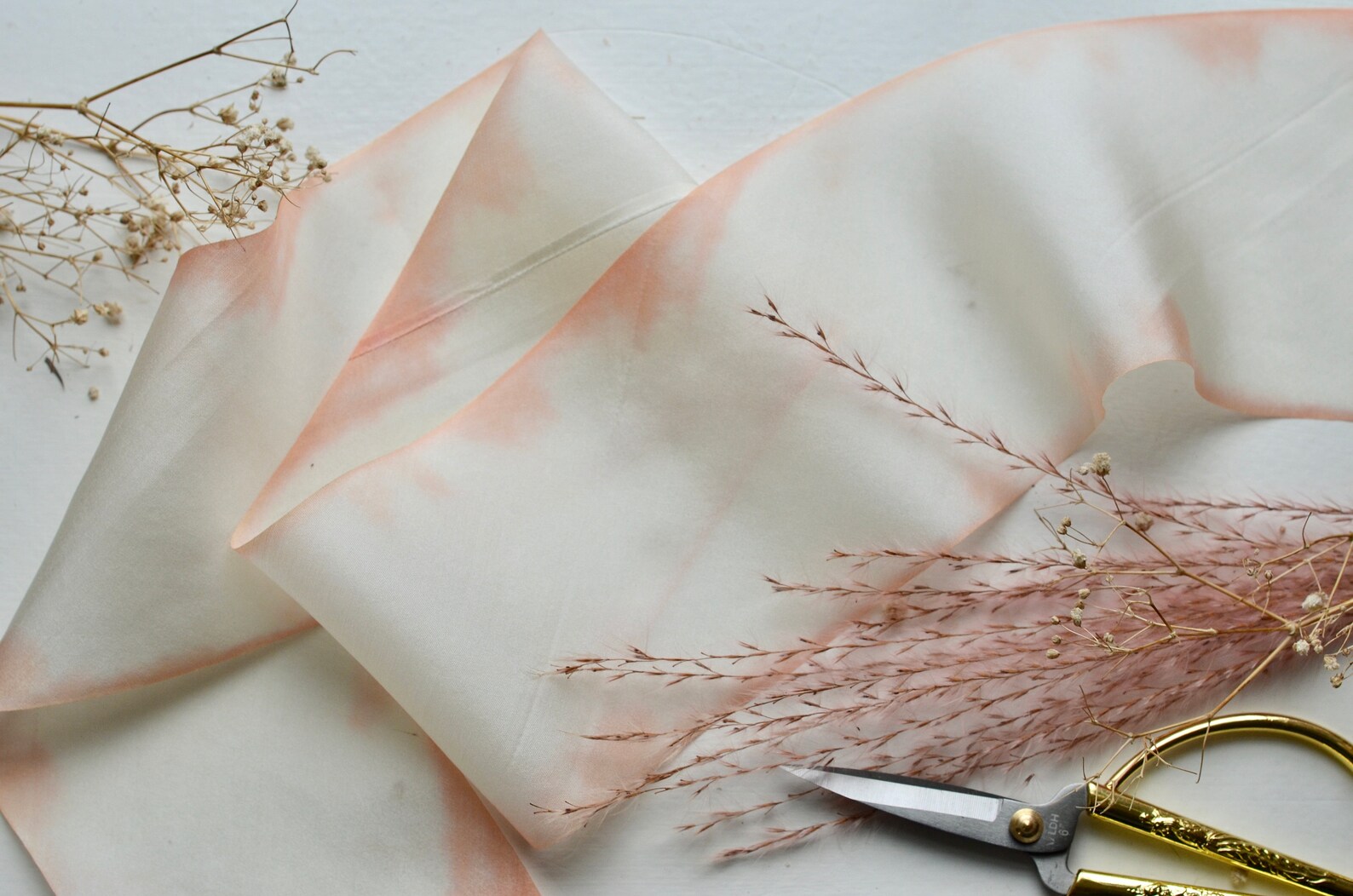 Peaches and Cream 4" Hand Dyed Silk Ribbon - Etsy