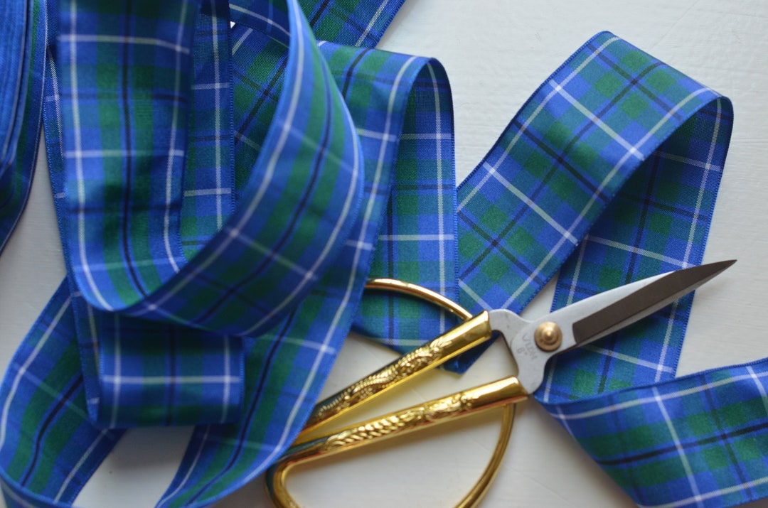 Edinburgh Blue Douglas Fraser 1 1/2" Plaid English Ribbon - Etsy