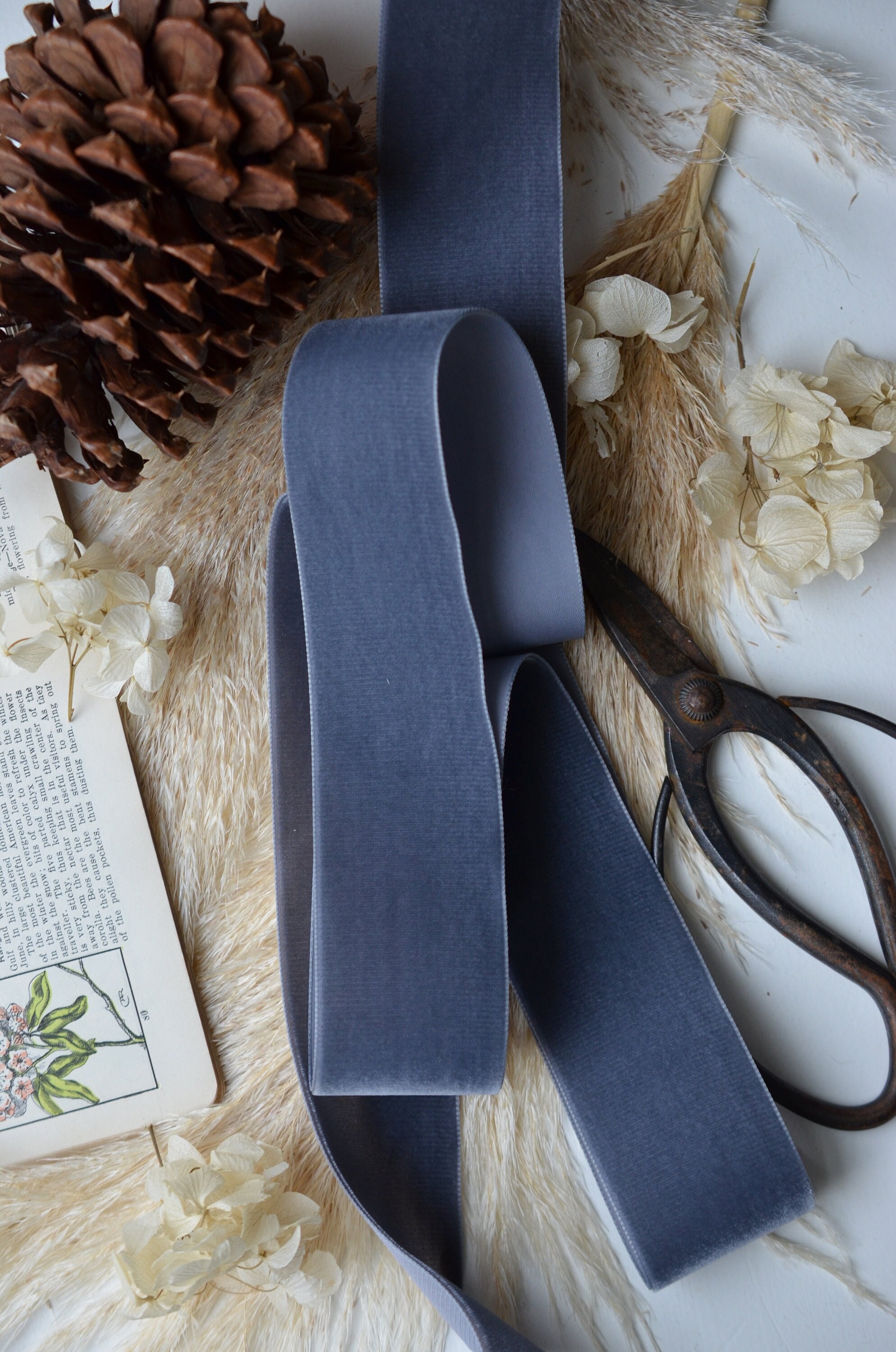 Parma Grey Swiss Velvet Ribbon - Etsy