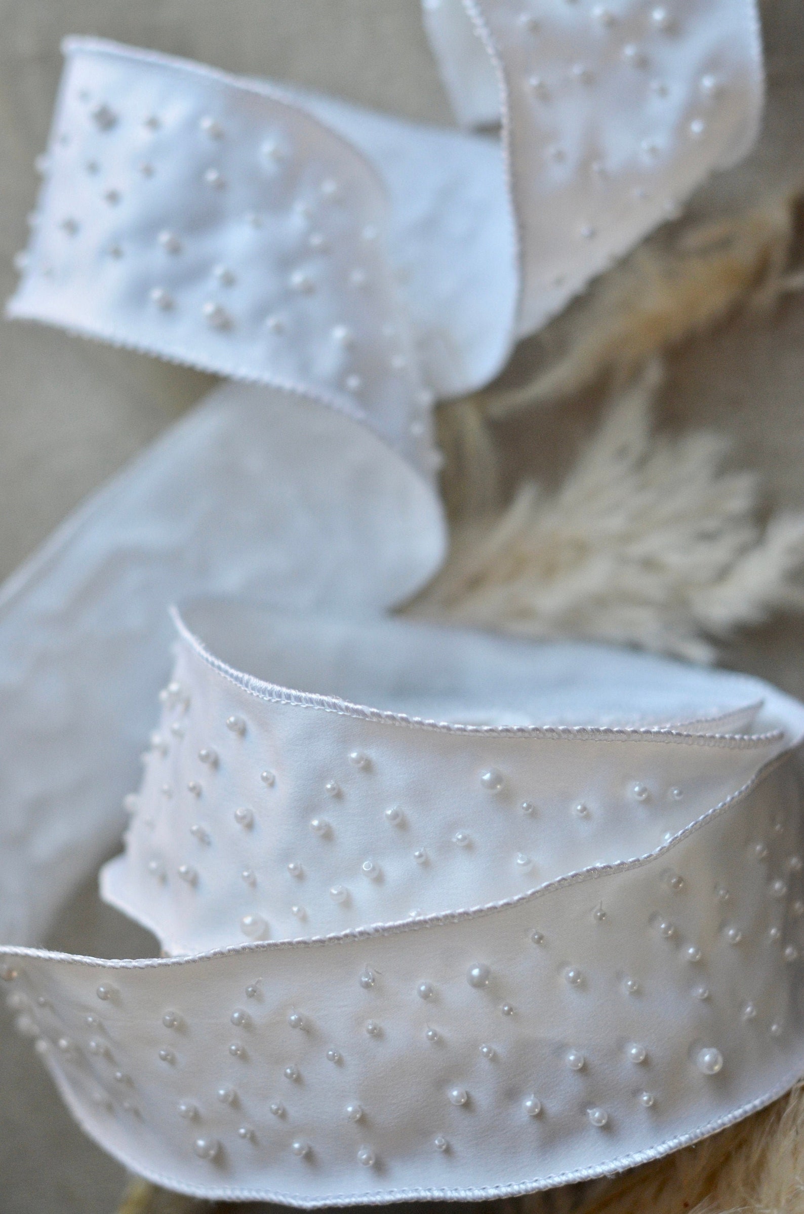 2 Yards of White Pearl 2 1/2 Ribbon - Etsy