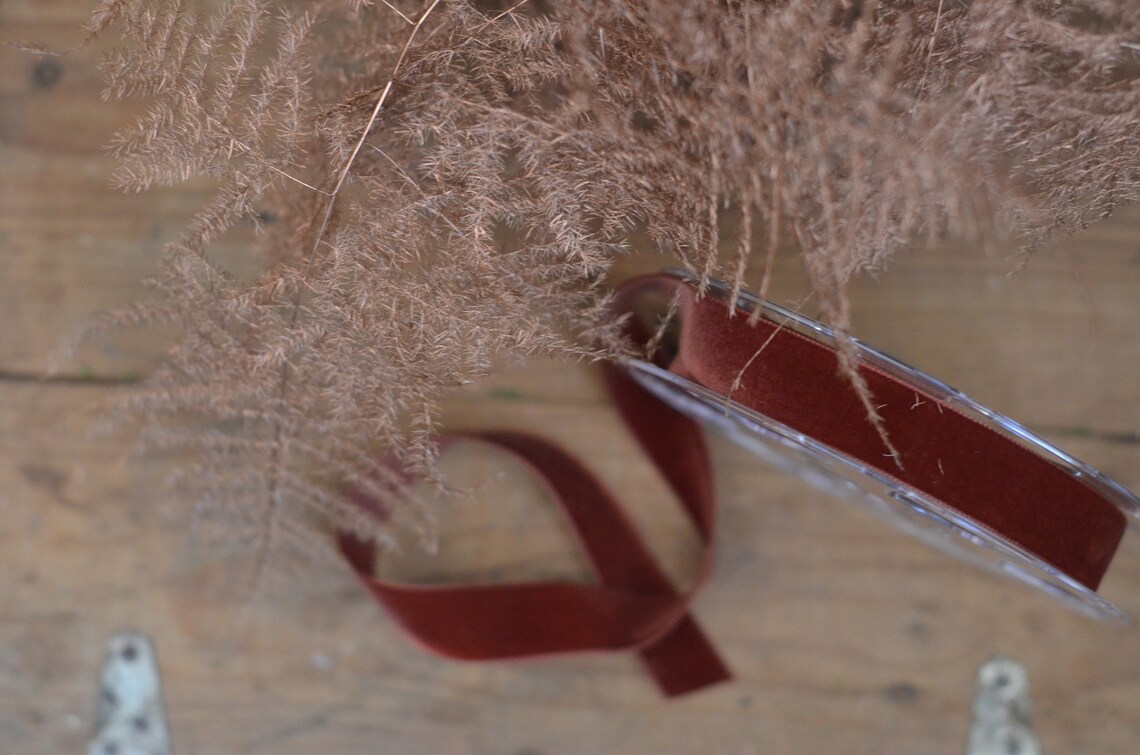 Burnt ruby red 7/8 wide swiss velvet | Etsy