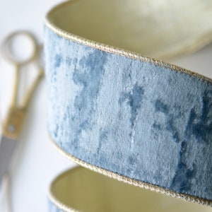 Dusty French Blue Crushed Velvet Wired Ribbon - Etsy