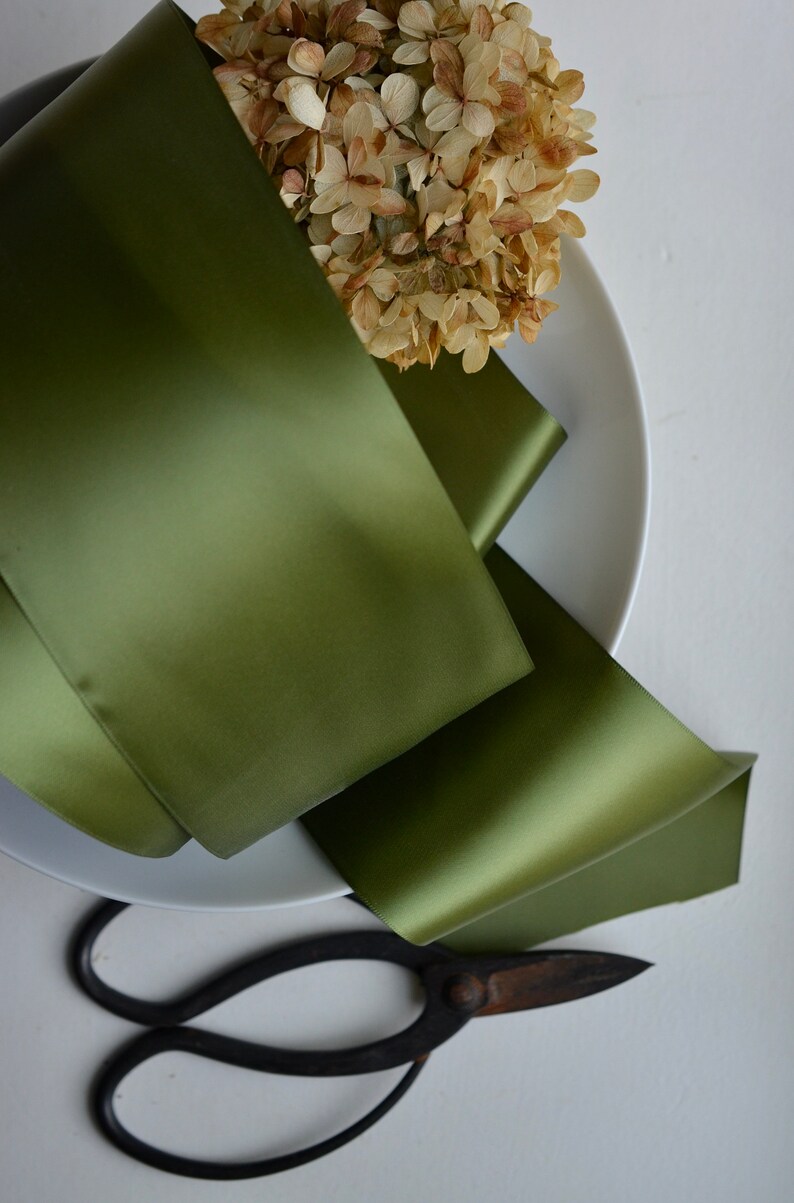 Moss Green 2 1/4" or 4" Satin - Etsy