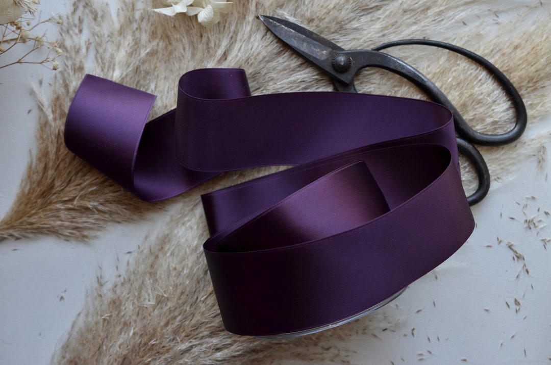Dark Plum Swiss Satin Ribbon - Etsy