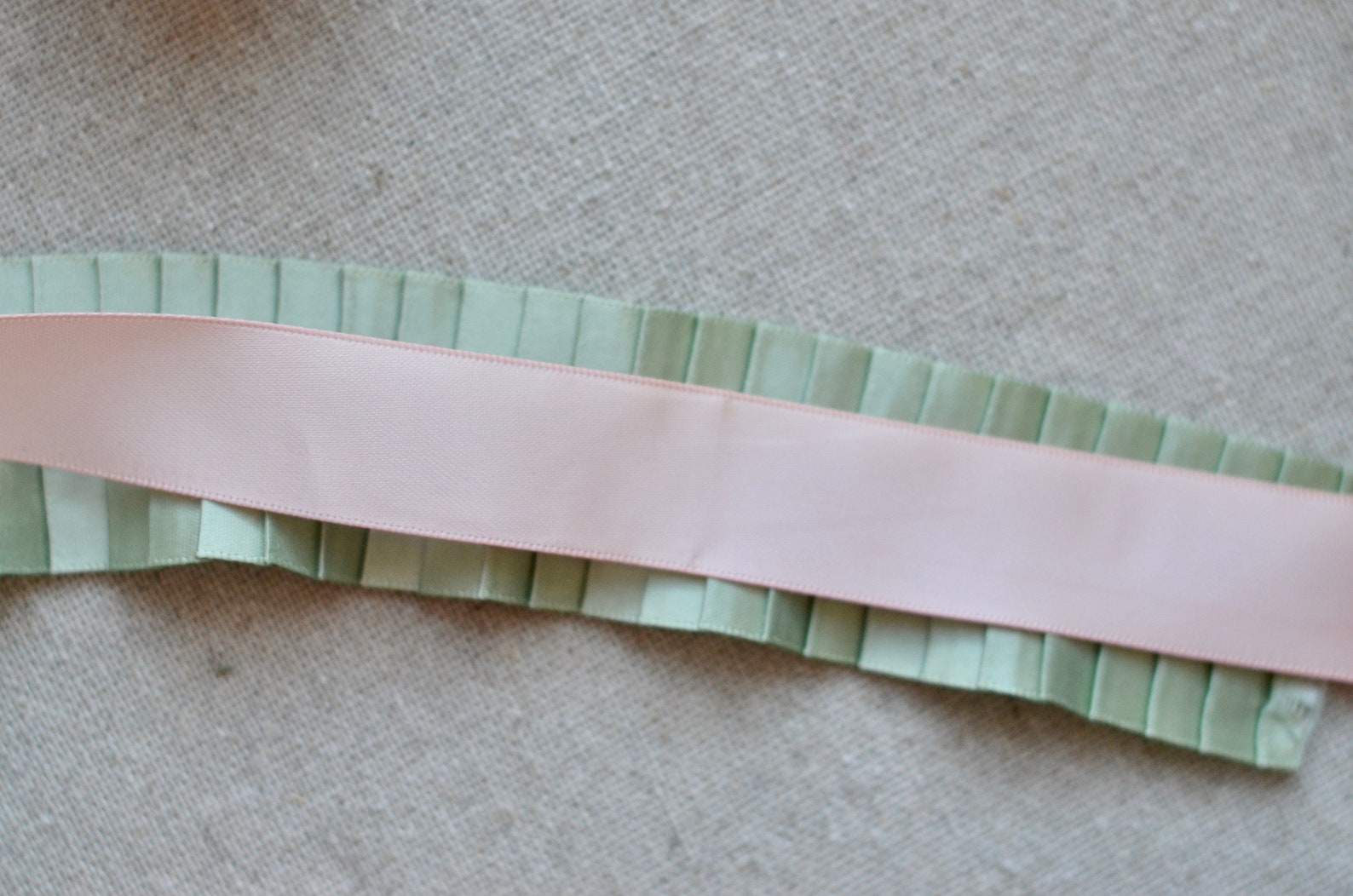 Light Mint Sage Satin Pleated Ribbon - Etsy
