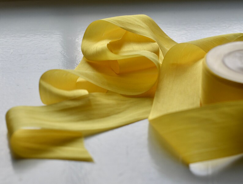 Sunshine Yellow Gold Silk Ribbon | Etsy