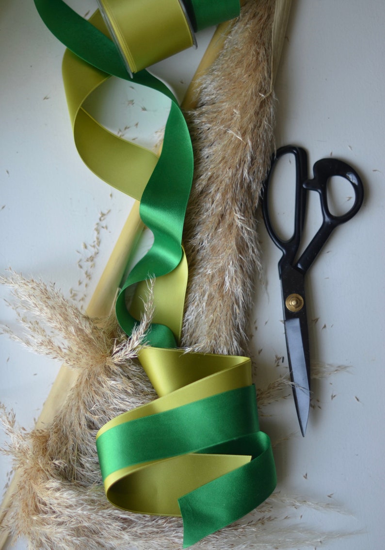 Kelly Green Silk Satin 1 1/2 Wide Ribbon | Etsy
