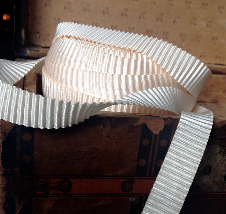 Pleated Satin Ivory Cream Trim Ribbon - Etsy