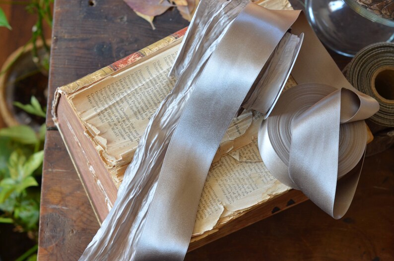 Taupe Silk Satin 2 Wide Ribbon | Etsy