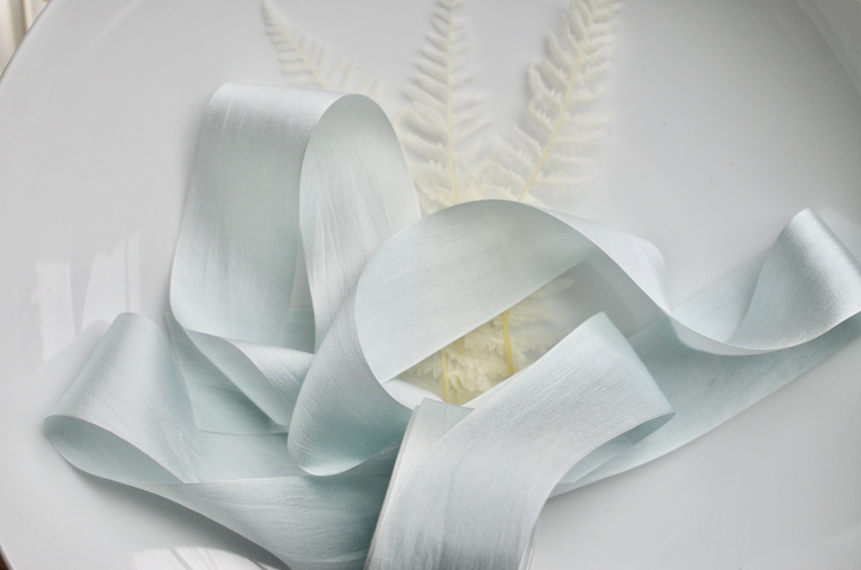 Light soft pastel blue silk ribbon | Etsy