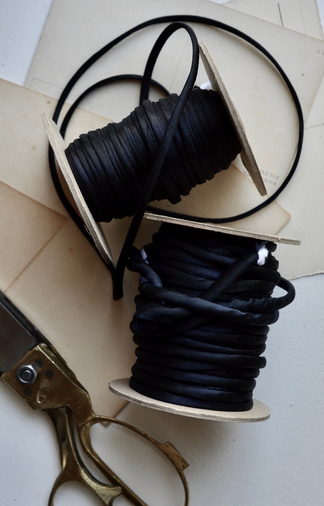 Two Yards Black Hand Dyed Silk Satin Cording - Etsy