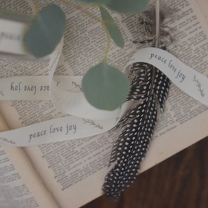 Peace Love and Joy Printed Cotton Ribbon - Etsy