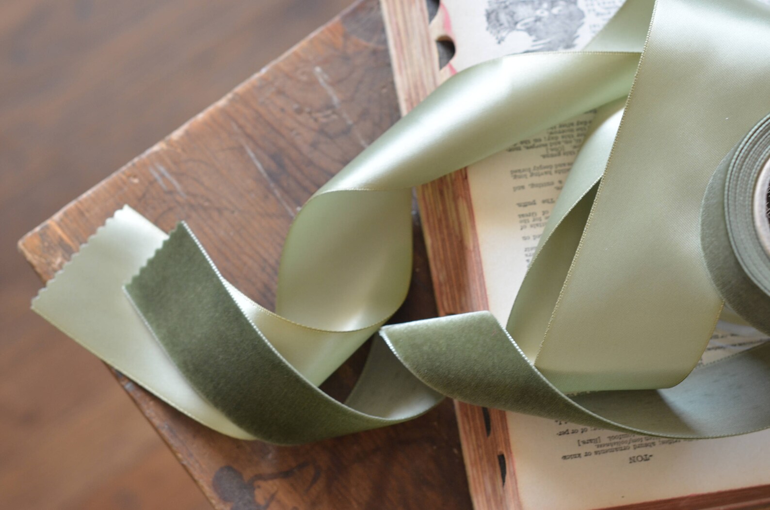 27 Yard Roll of Light Sage Greige Double Face Satin | Etsy