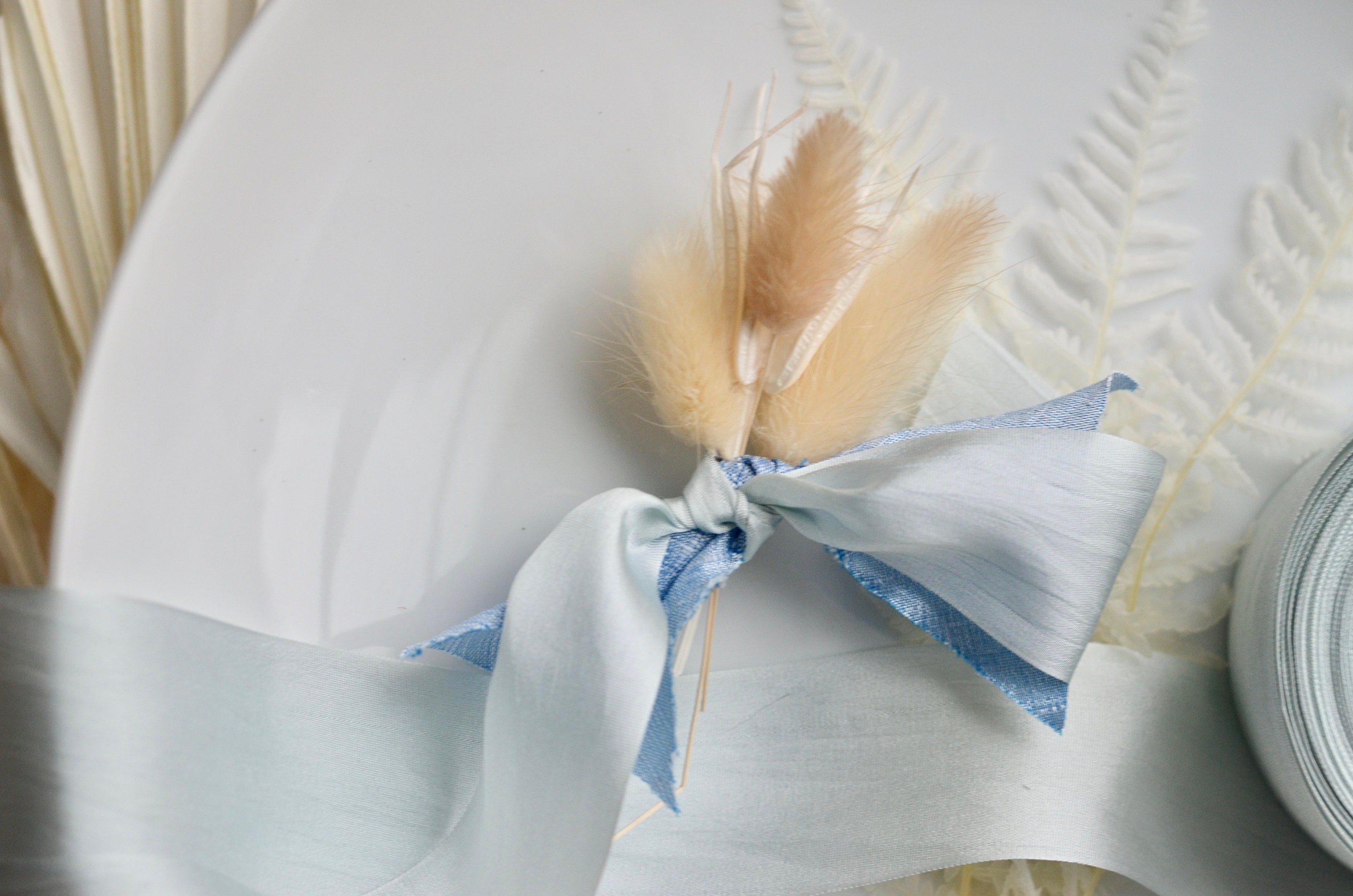 Light soft pastel blue silk ribbon | Etsy