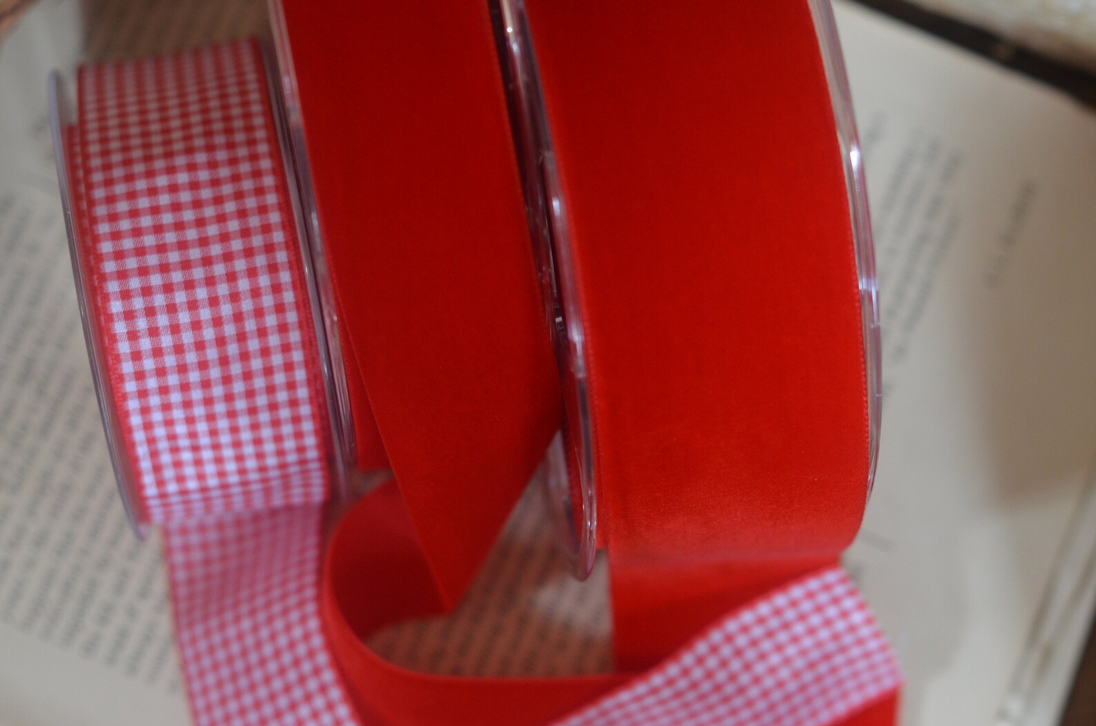 Red and White English Check Ribbon - Etsy
