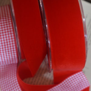 Red and White English Check Ribbon - Etsy