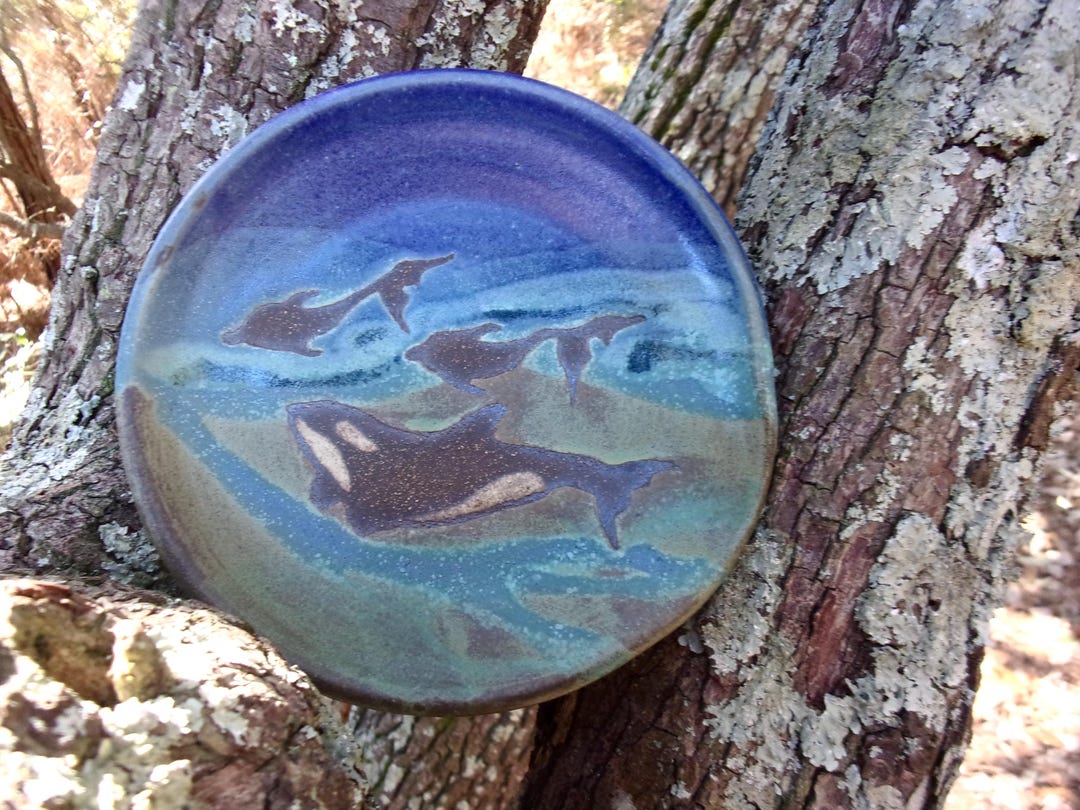 Dolphins and an Orca Frolic in the Glazes of This Spoon Rest - Etsy