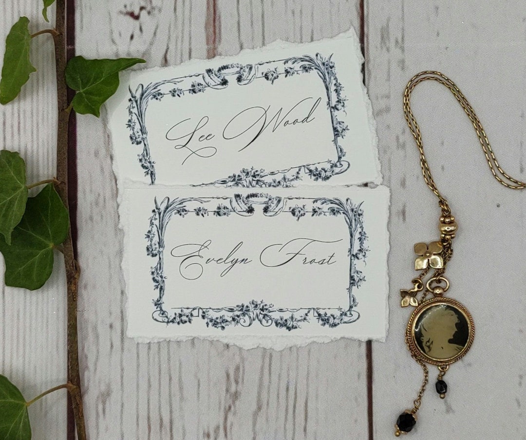 Rococo Placename Cards With Soft Torn Edges, Baroque Wedding Place ...