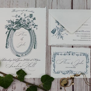 Rococo Wedding Invitations With Ribbon, Baroque Invite, Floral, Fine ...