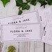 Pretty Pastel Ticket Style Wedding Invitations With Perforated Tear off ...