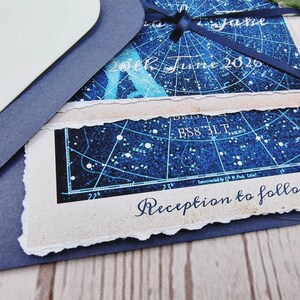 Celestial Star Chart Wedding Invitations With Rsvps,hand Torn Edges ...