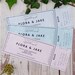Pretty Pastel Ticket Style Wedding Invitations With Perforated Tear off ...