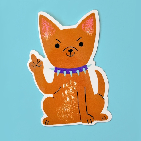 Middle Finger Dog Sticker - Etsy
