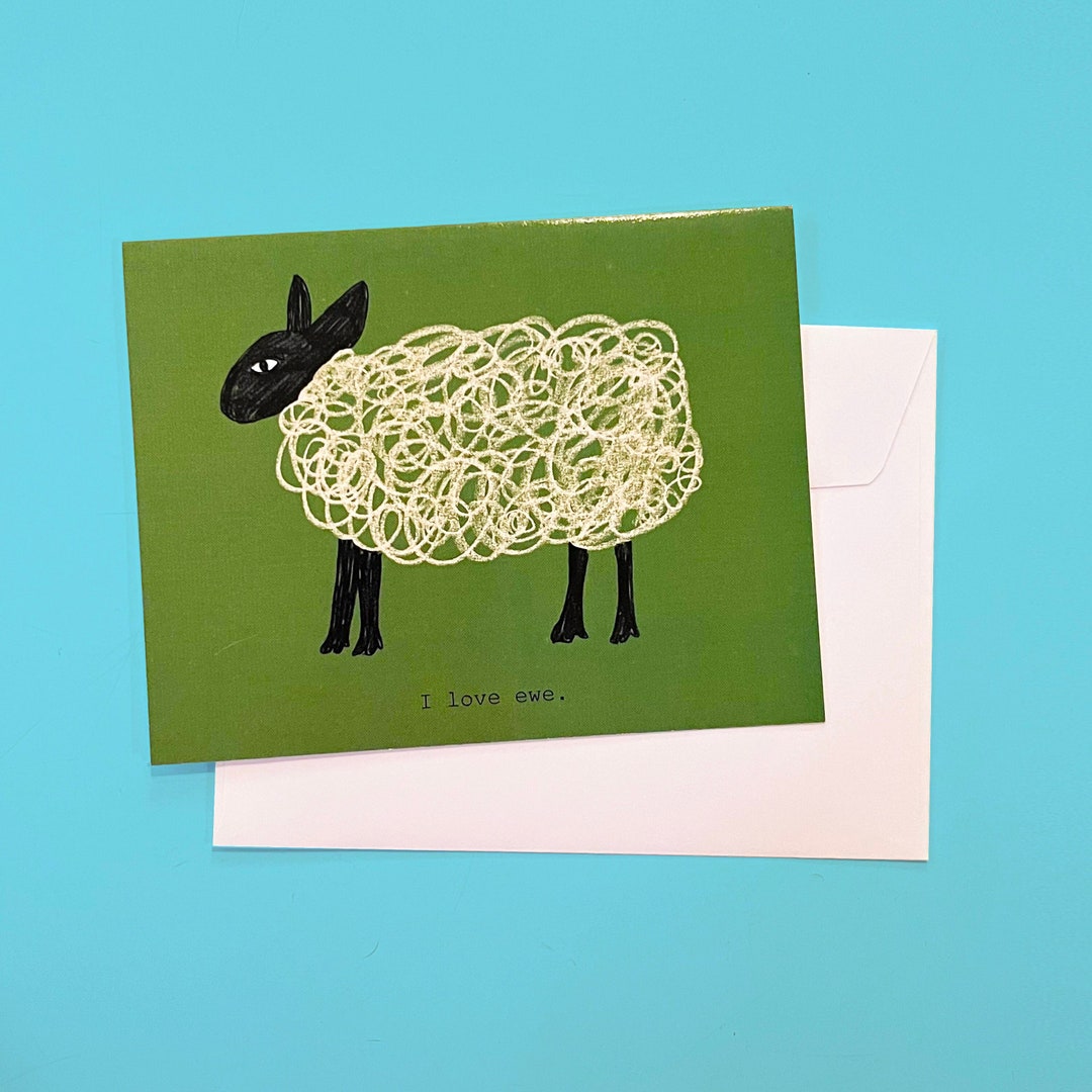 I Love Ewe Card I Love You Sheep Greeting Card Cottagecore Card - Etsy