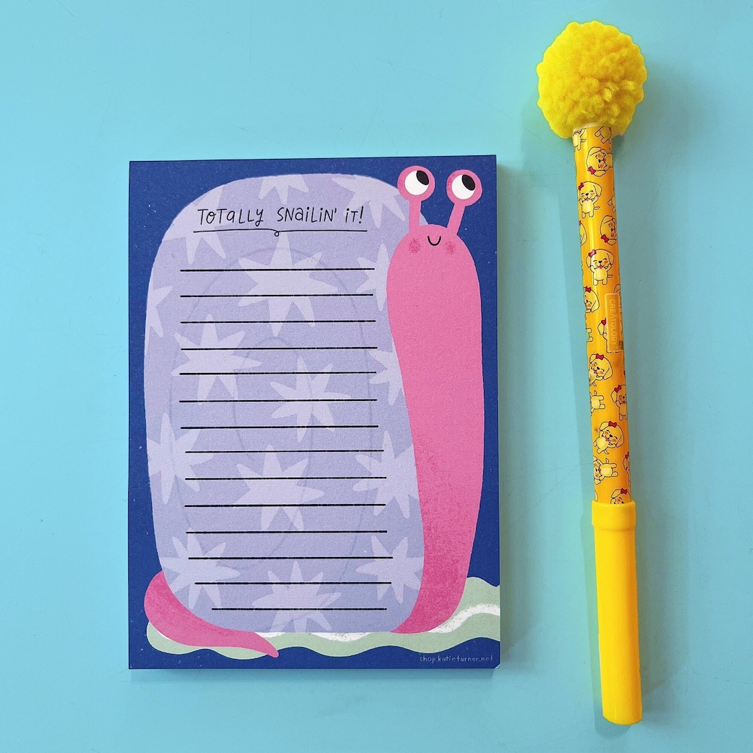 Totally Snailin' It Notepad | Snail Notepad | Snail Stationery - Etsy