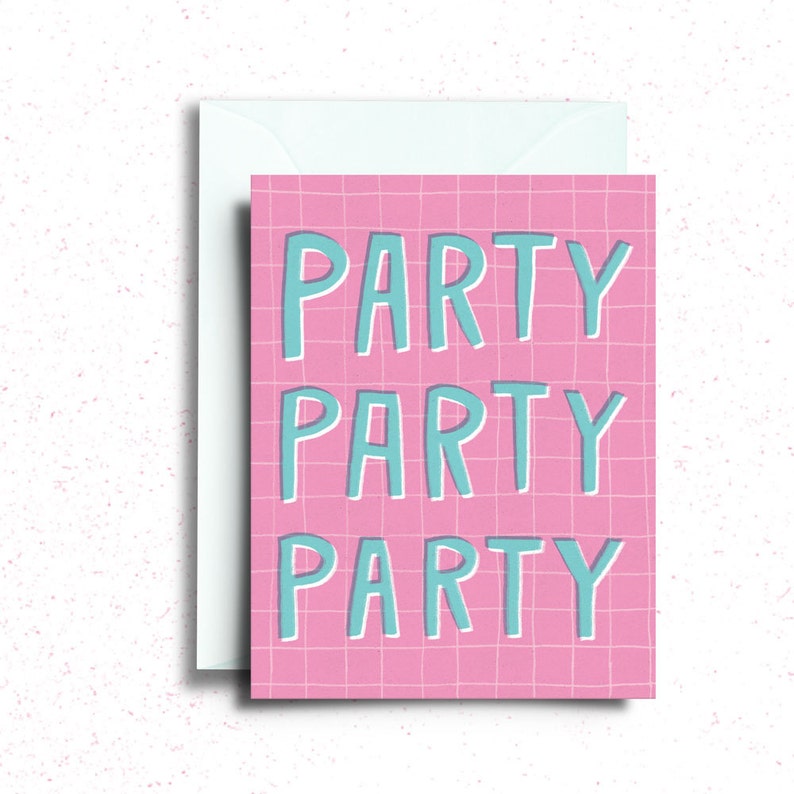 Party Party Party Birthday Greeting Card | Etsy