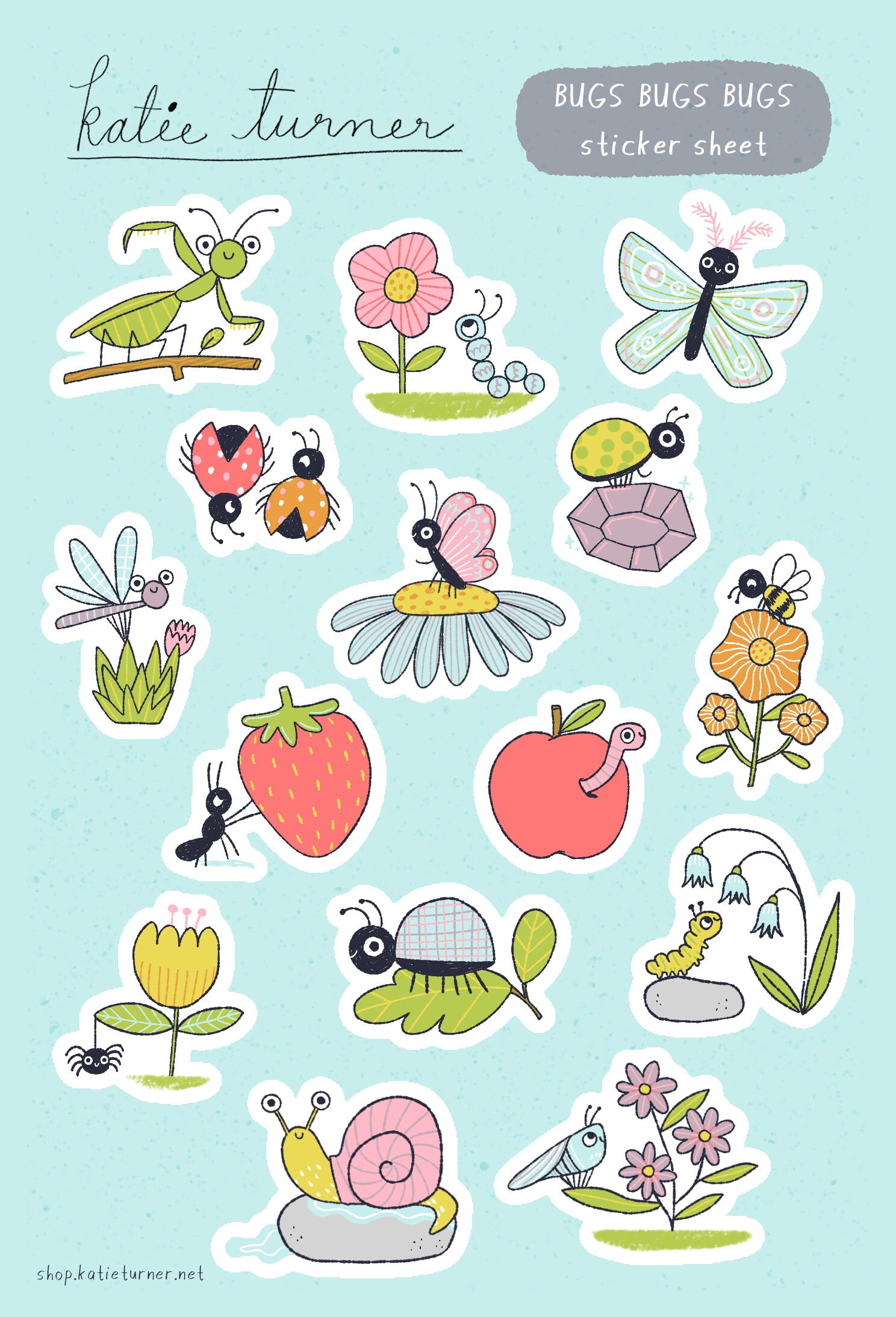 Bugs Bugs Bugs! Sticker Sheet | Planner Stickers - Etsy