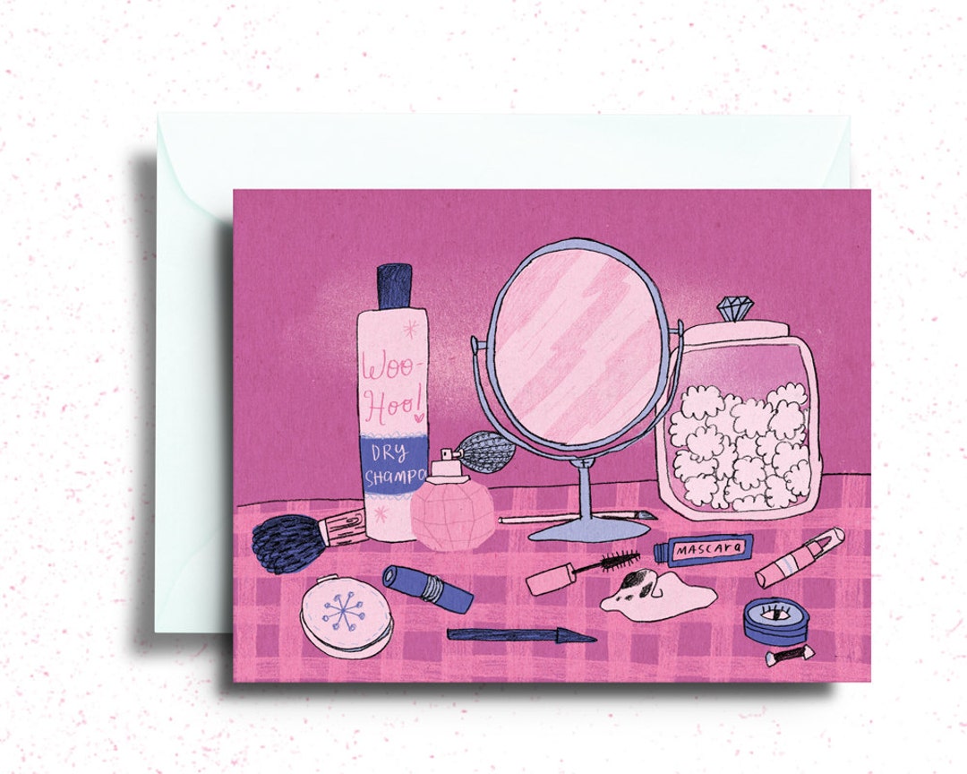 Beauty and Glamour Card Make up Greeting Card - Etsy