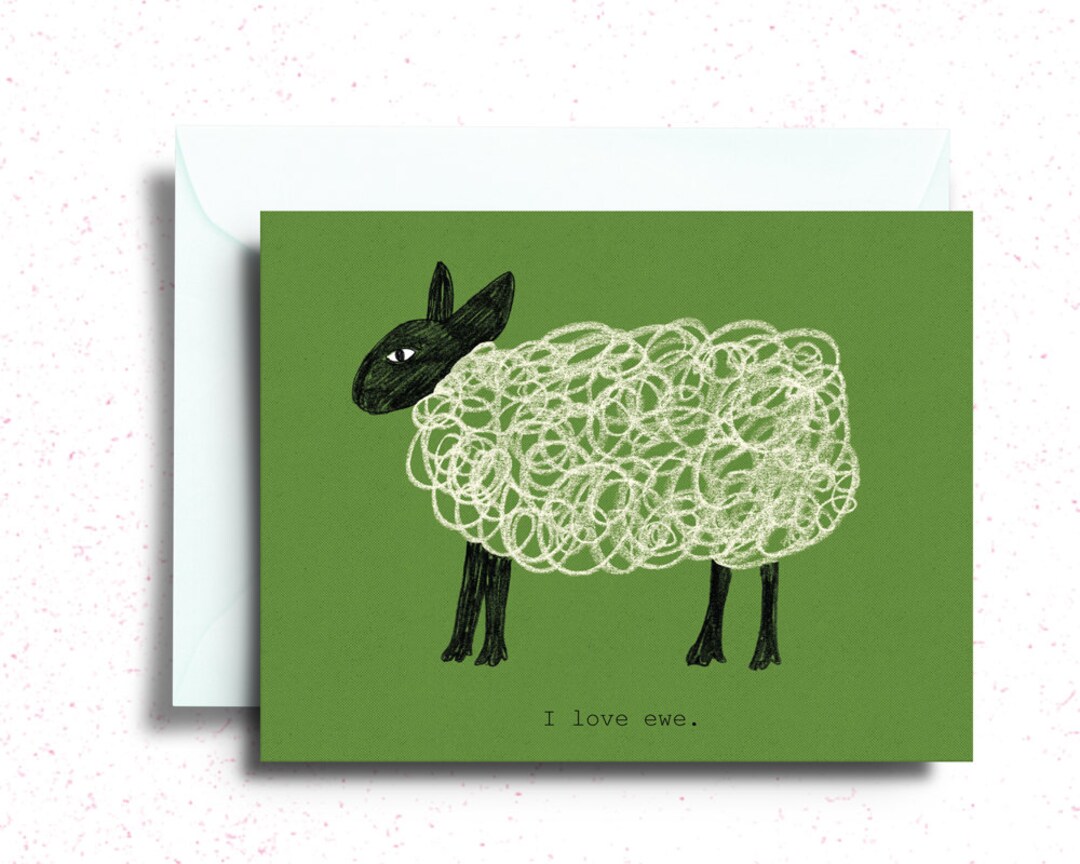 I Love Ewe Card I Love You Sheep Greeting Card Cottagecore - Etsy