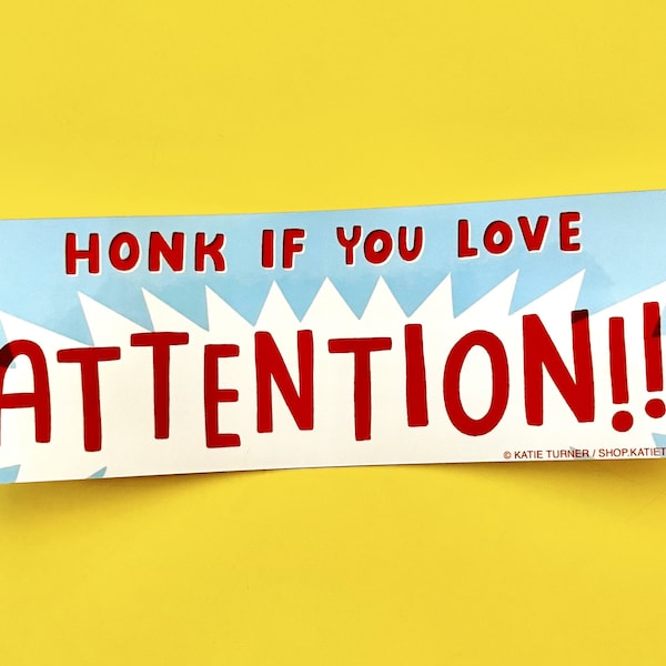 Attention Sticker - Etsy
