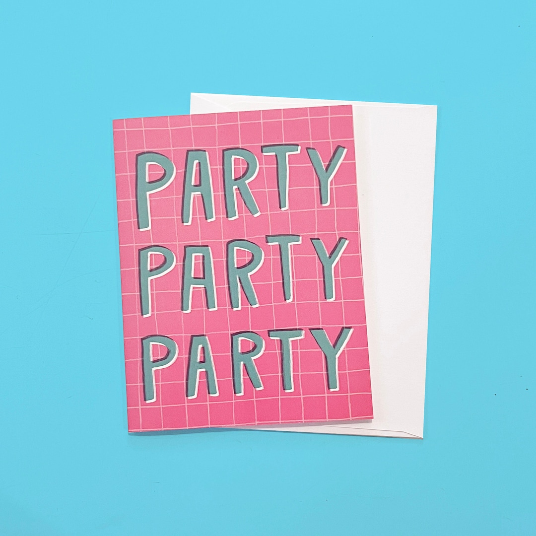 Party Party Party Birthday Greeting Card - Etsy