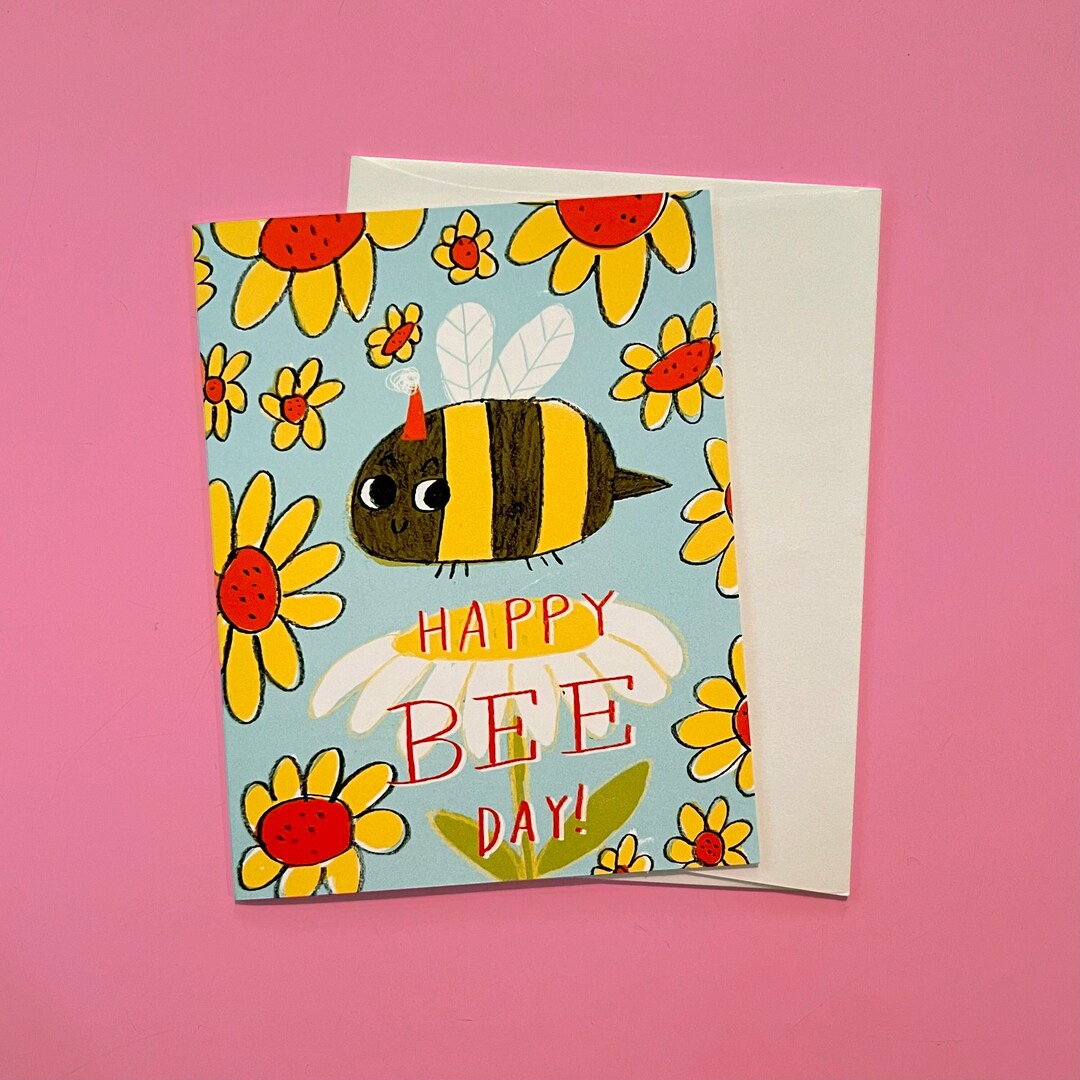 Happy Bee Day Birthday Greeting Card - Etsy